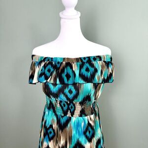 Poetry | Dresses | Poetry Off The Shoulder Maxi Dress Long Ikat ...